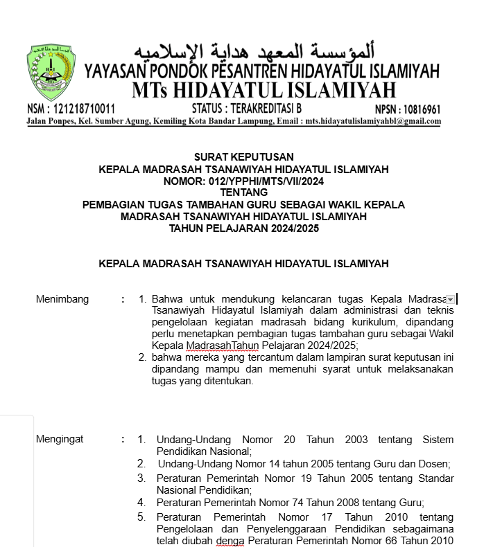 FORMAT SK WK KURIKULUM - ASSYIFA KARANG SARI
